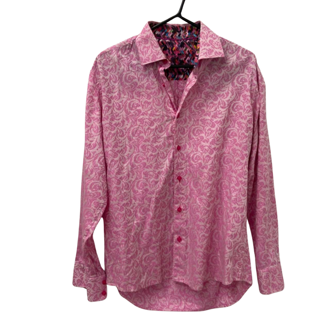 Bertigo Mens Size 4 / L Shirt Long Sleeve Pattern / Pink (s)