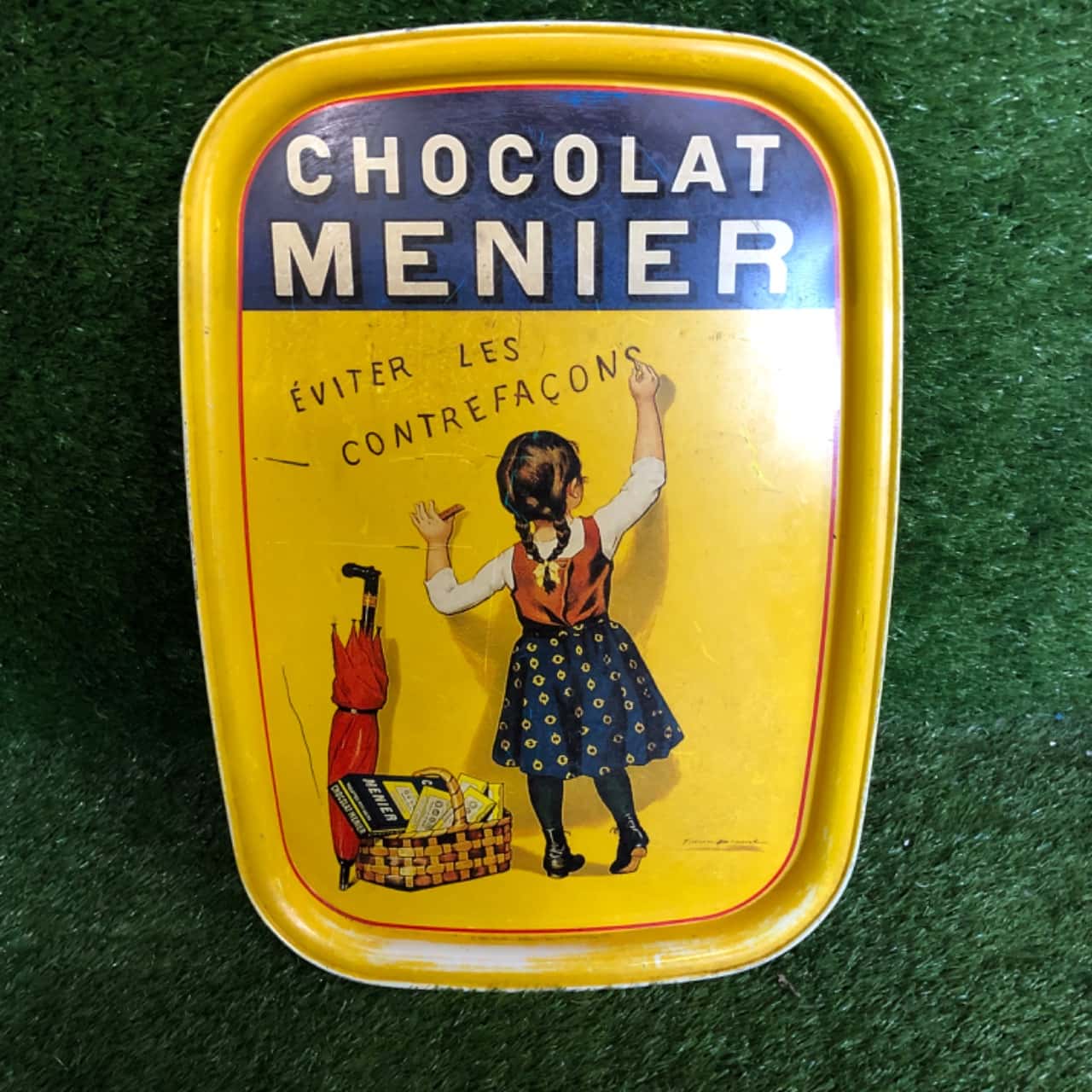 Chocolate Menier Advertising Metal Retro Serving Tray(s)