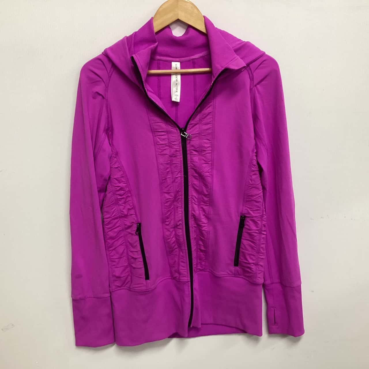 Lorna Jane Womens pink long jacket | zip front (s)