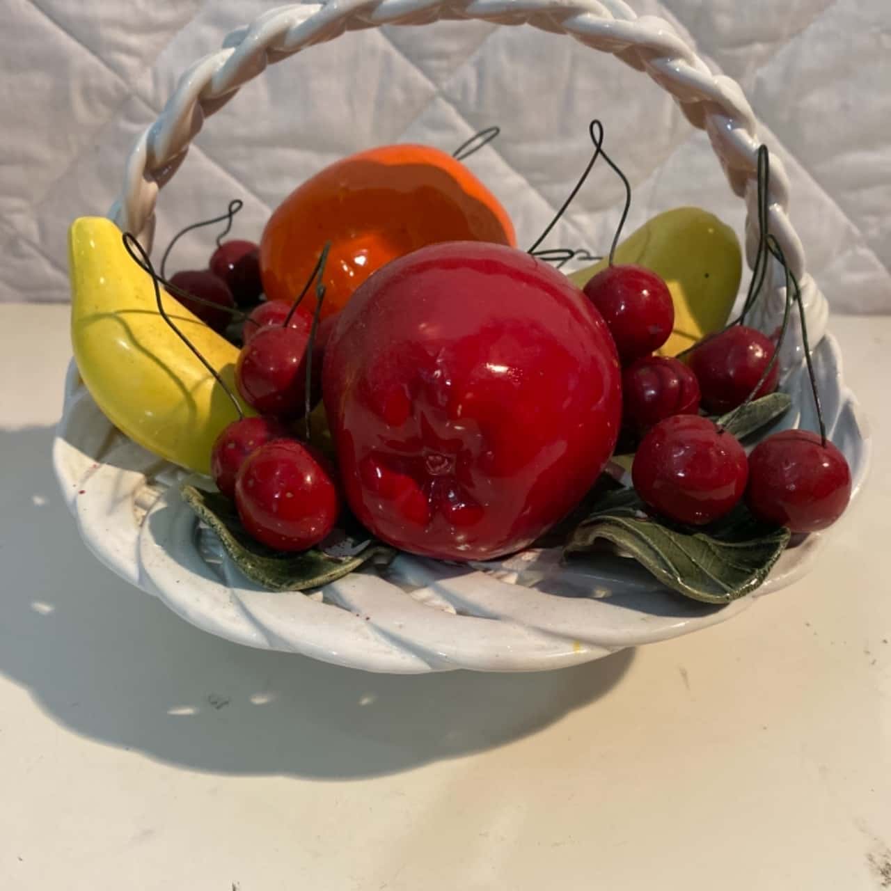 Vintage Ceramic fruit basket centerpiece