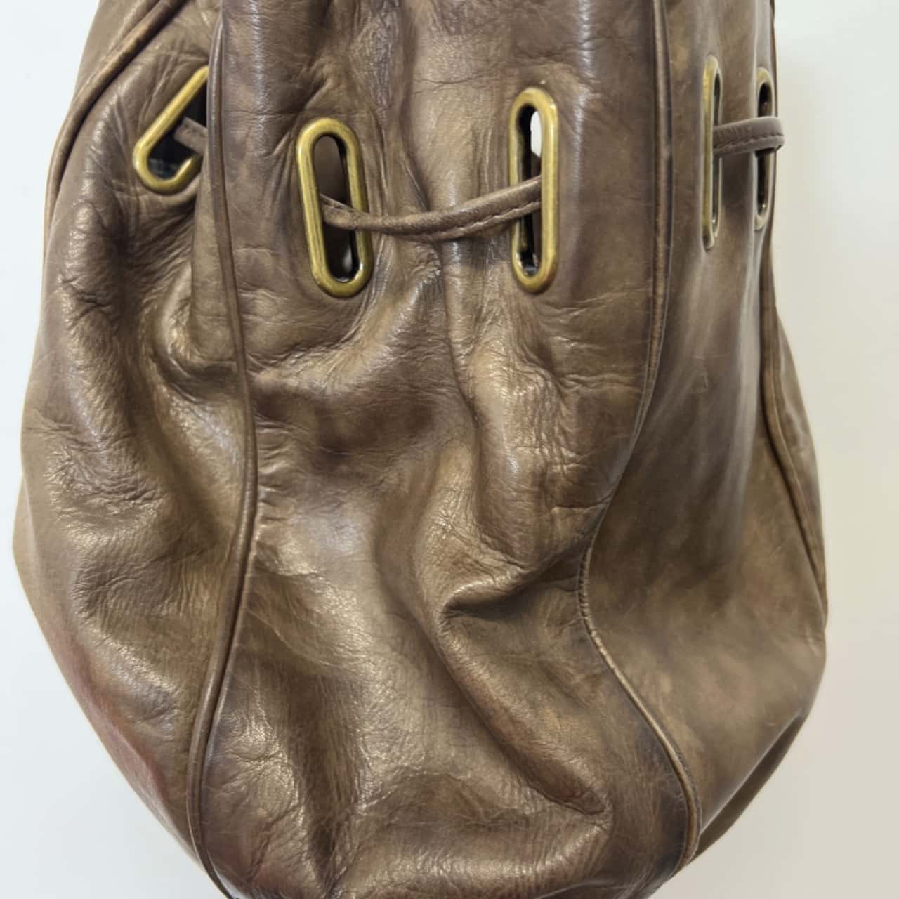 Mimco leather Handbag Brown (s)