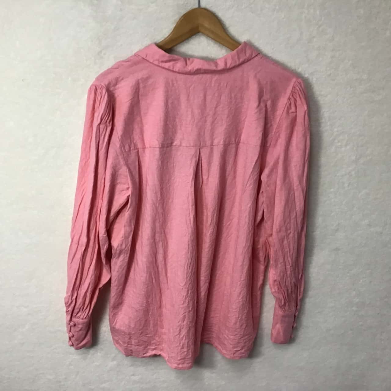 Piper Womens Size 16 Salmon Pink Linen Blend Long Sleeve Blouse (s)