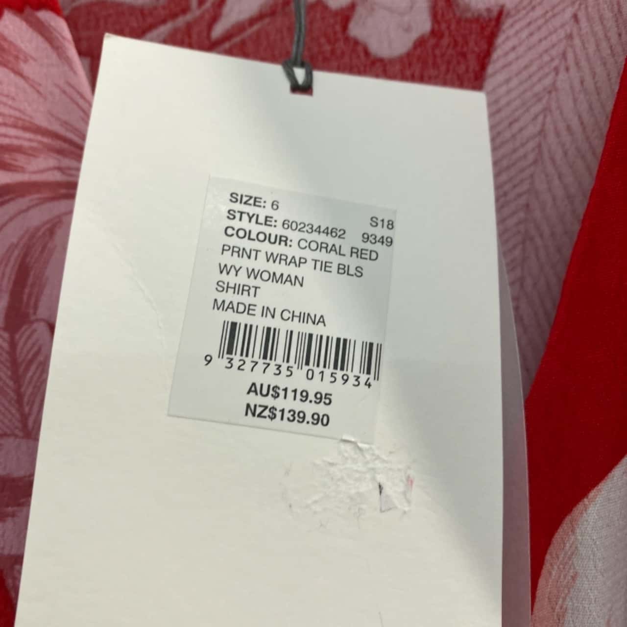 Witchery Womens Size 6 Floral Tops Floral / Red Wrap Style