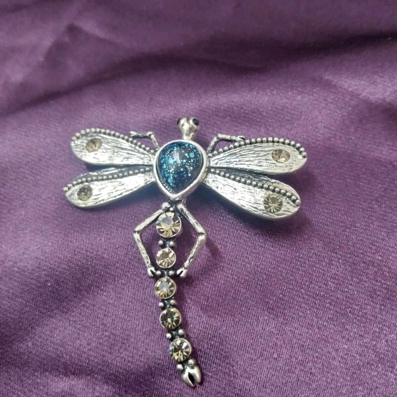Silver and Blue Dragonfly Brooch(s)