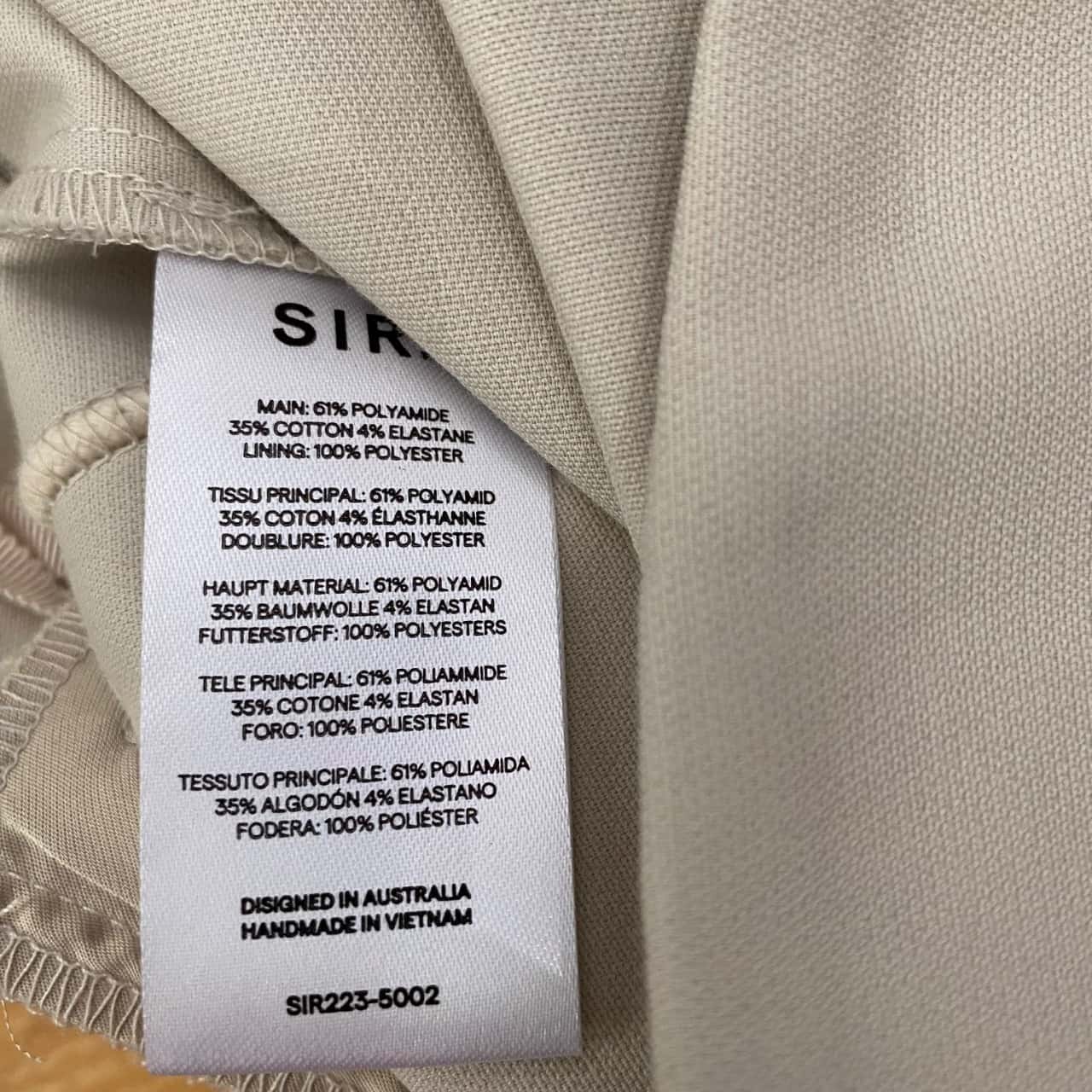 SIR the Label Womens Size 12 wide leg Pants Cream