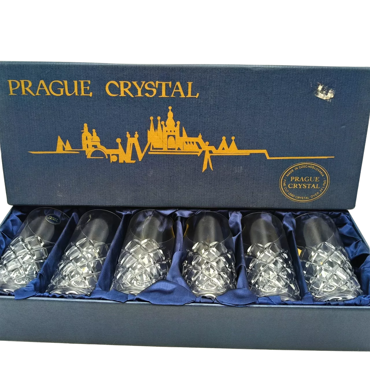 Prague Crystal Made In Czechoslovakia Fine Cut Lead Crystal Over 24% ...
