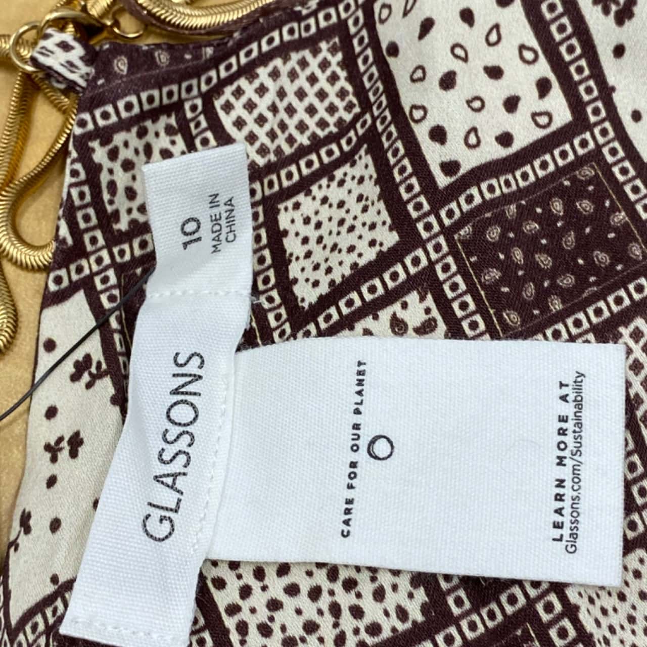 Glassons Womens Size 10 Cropped Multicoloured (s)