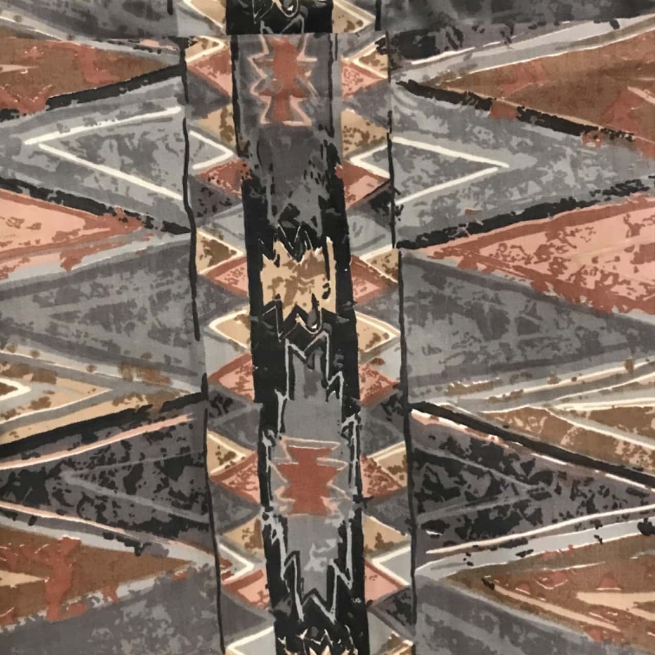 Rubber Backed Fabric 200cm x 920 cm Grey Pink Tones(s)