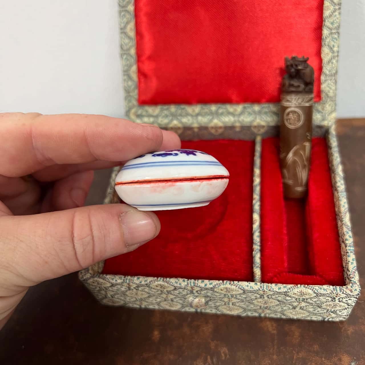 Vintage sweet Chinese stamp and ink set(s)