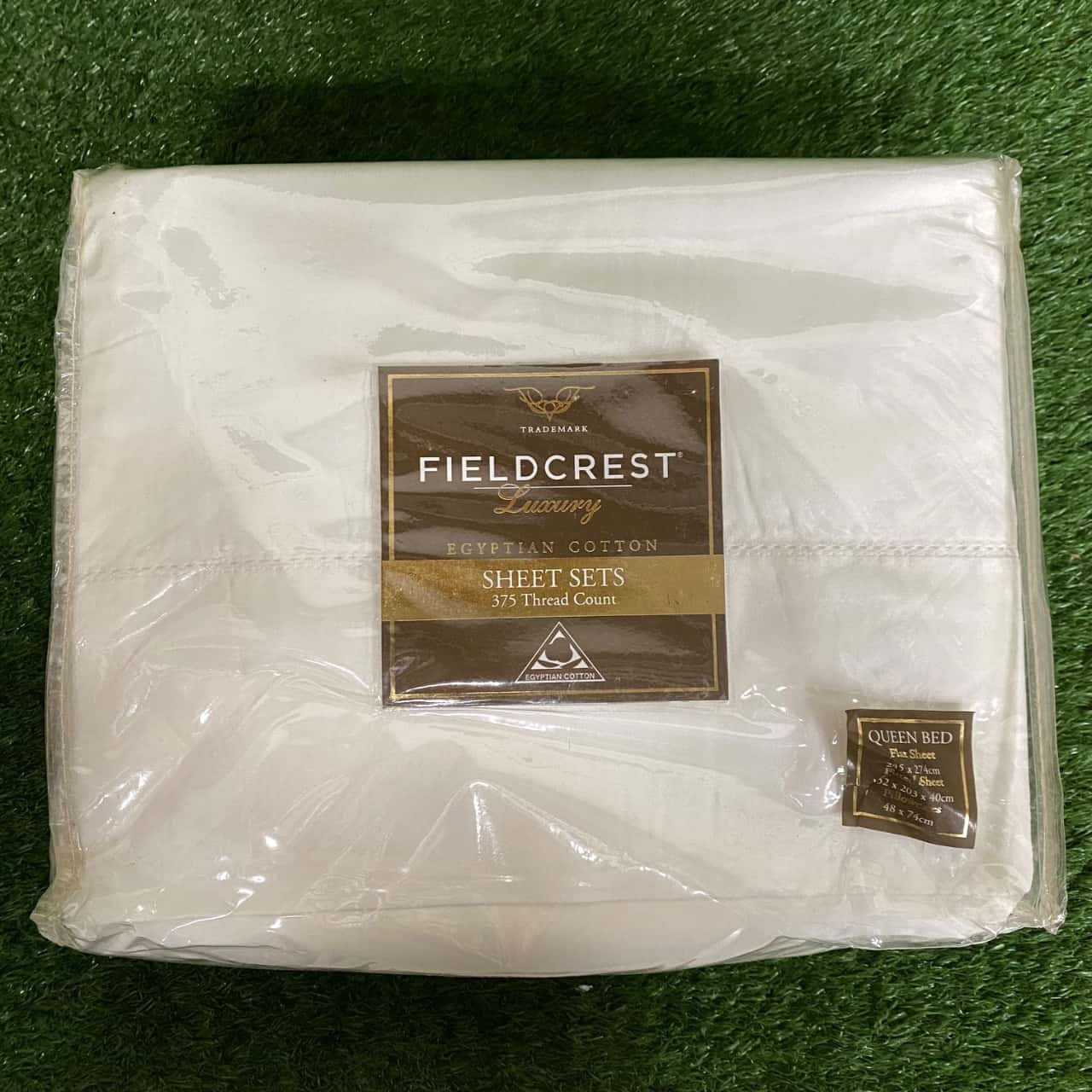 Trademark Fieldcrest Luxury Egyptian Cotton QUEEN Sheet Set 375 Thread ...