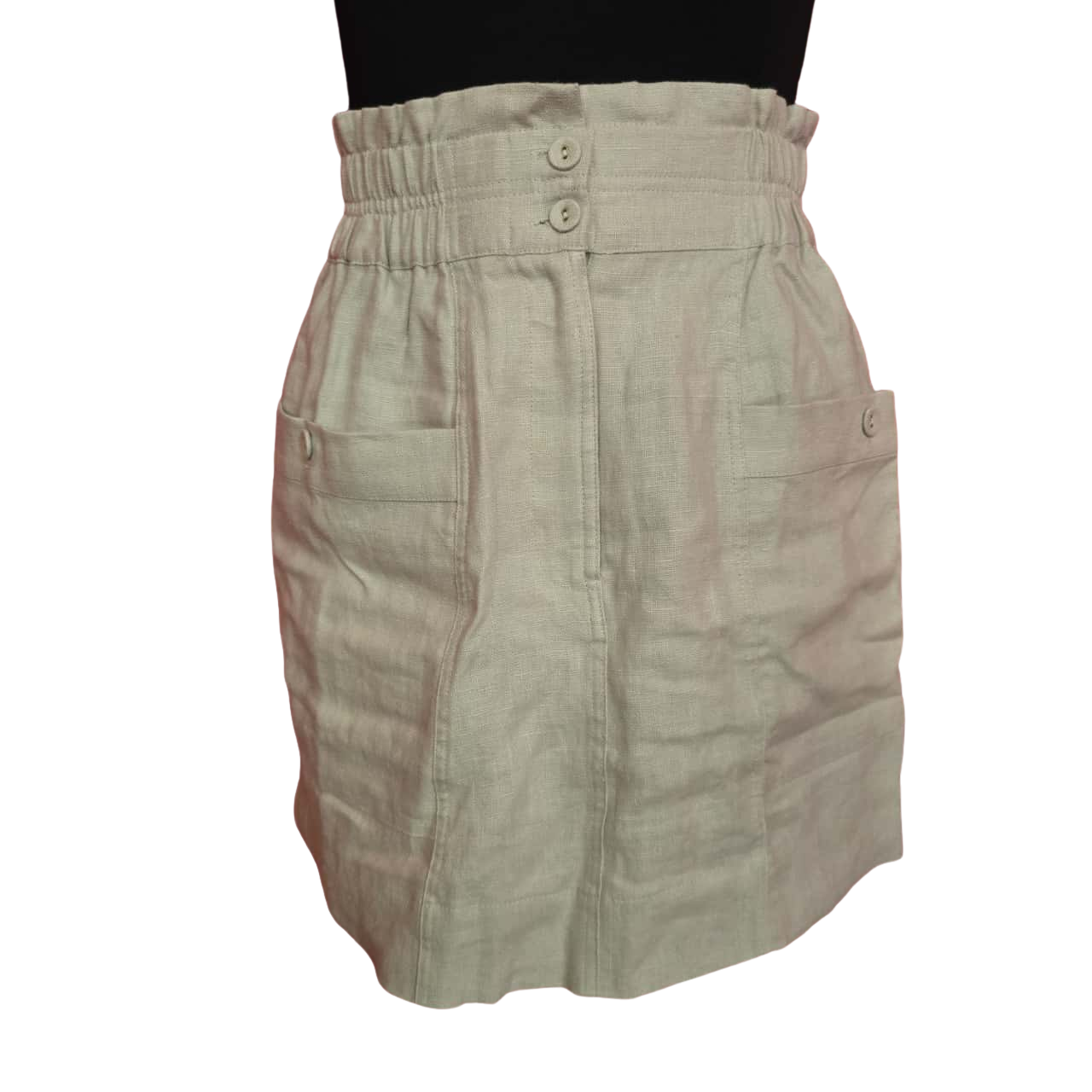 Witchery Womens Paper Bag Linen Mini Size 8 Beige (s)