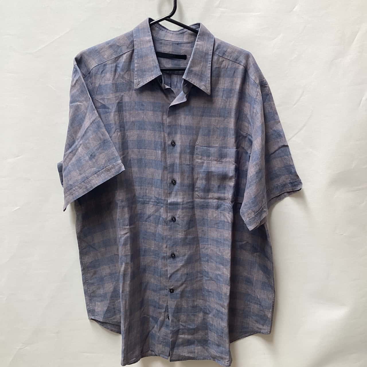 Emanuel Ungaro Mens Size 46/18.5 inch neck Short Sleeve Checked