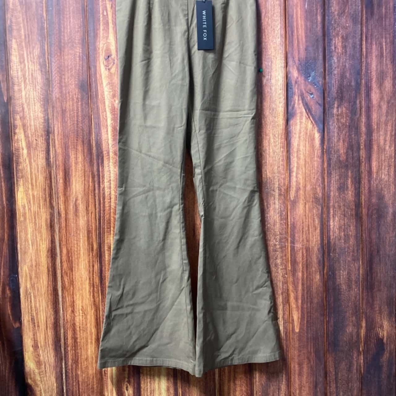 White Fox Size L Brown mocha flare pants new