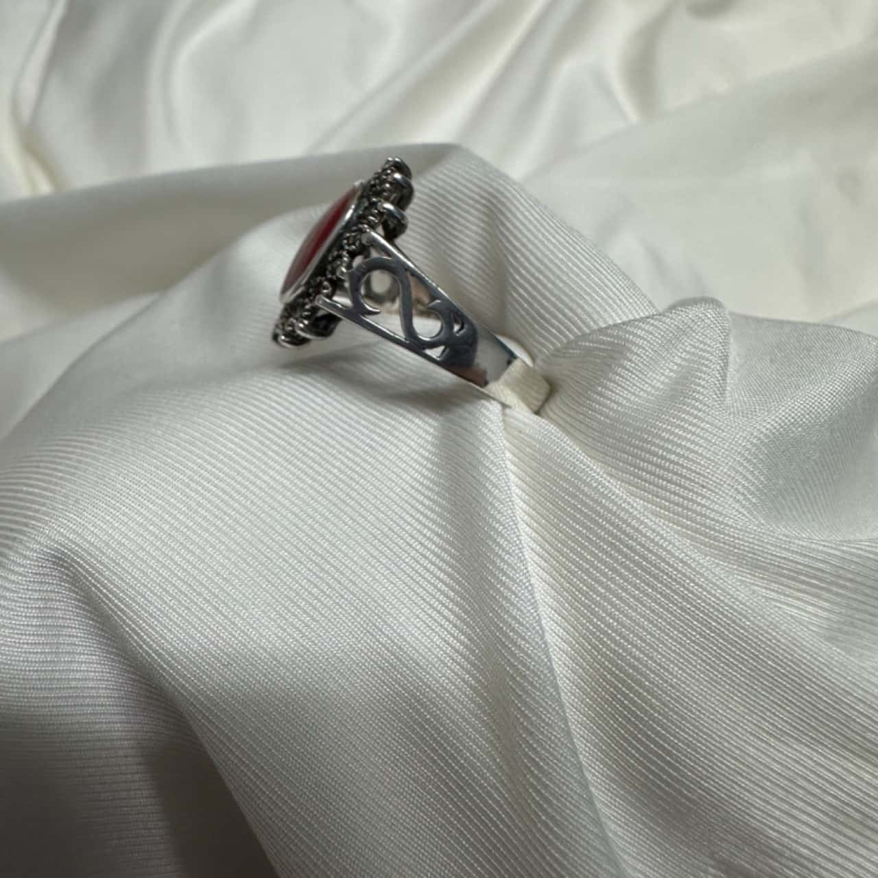 925 Stirling Silver Red Coral & Marquisite Ring(s)