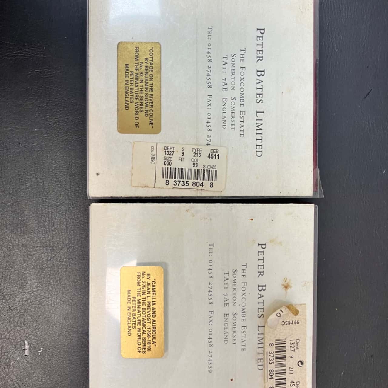 Peter Bates Limited Miniature Plaques x2