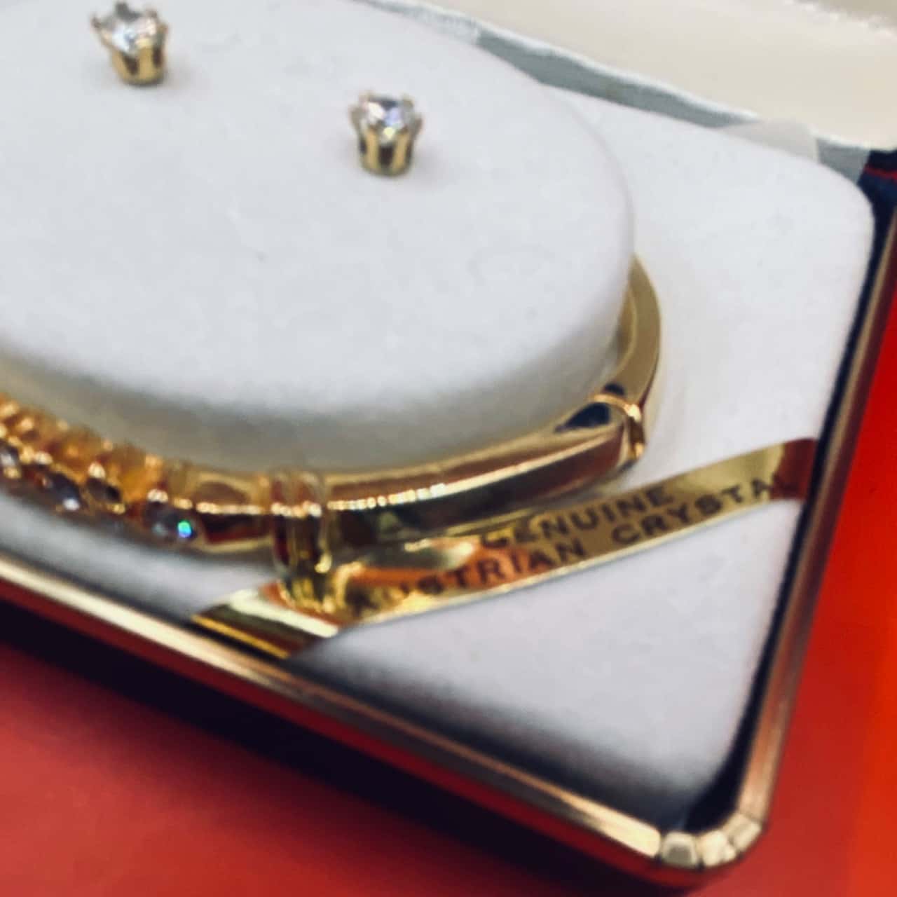 Andrew Fezza Australian Crystal Womens Bracelets / Earrings Set Gold Plated