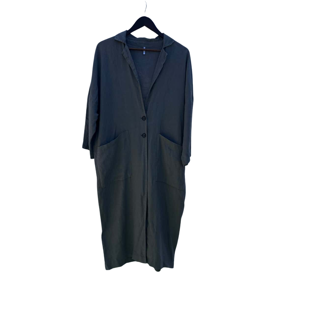 Seaside Tones Womens One Size Longline Linen Cardigan Grey