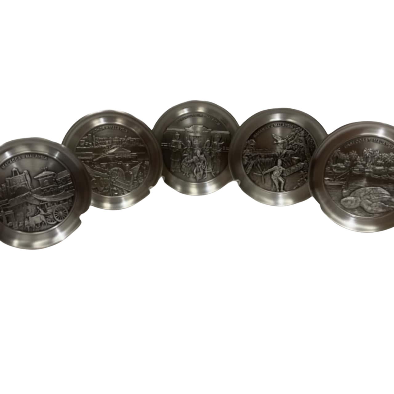 Brand New In Box - Royal Selangor Bundle of 5 Pewter Coasters with ...