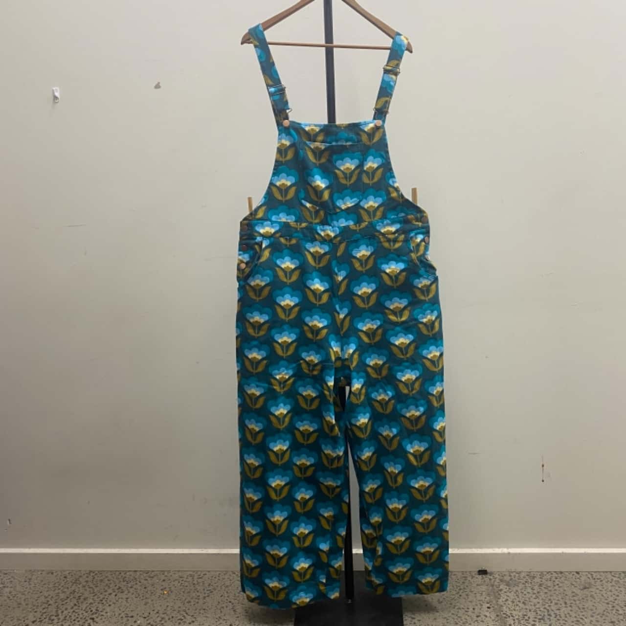 Princess Highway - Turquoise Floral Overalls