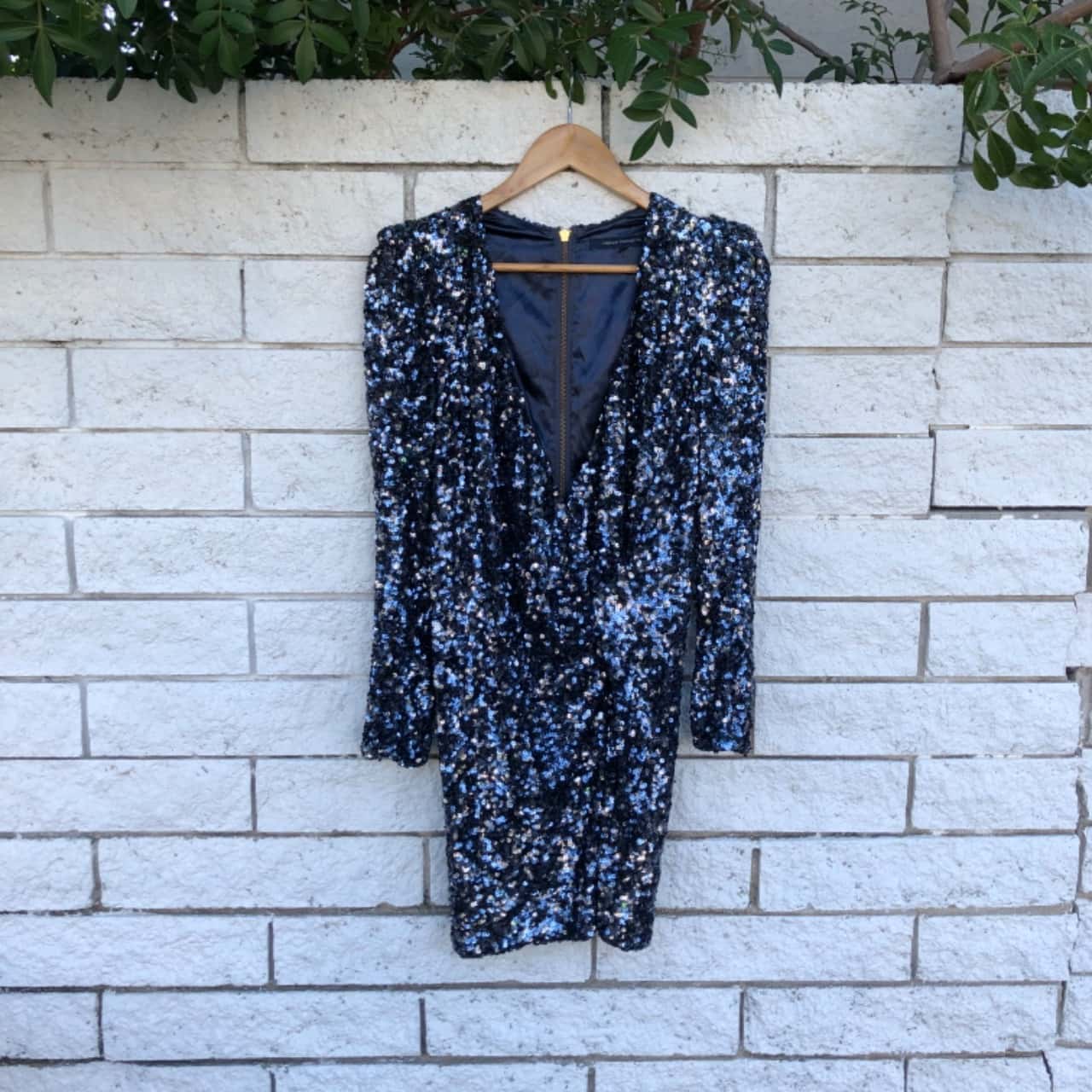 French Connection Women's Blue Sequin Dress Size 8(s)