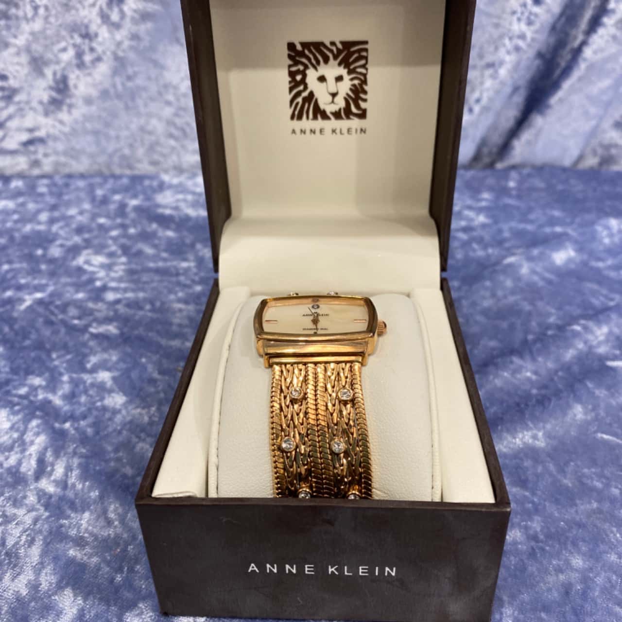 Anne klein Womens Gold Rectangle Watch