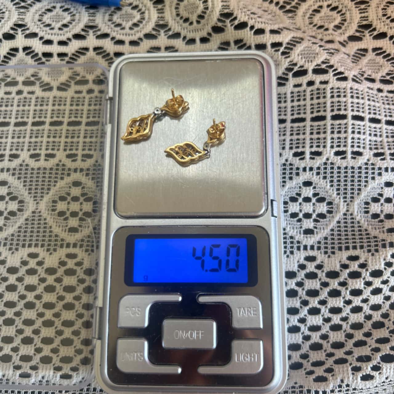 Womens 18kt gold (750) with real Diamonds earring (b7)(s)