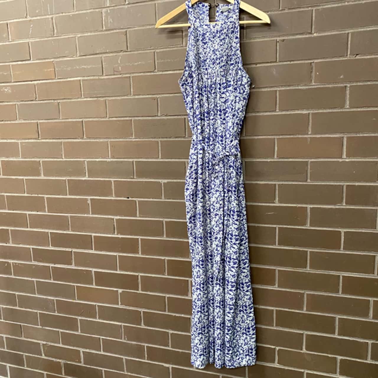 Barkins Womens Size 10 Blue/White Maxi Dress