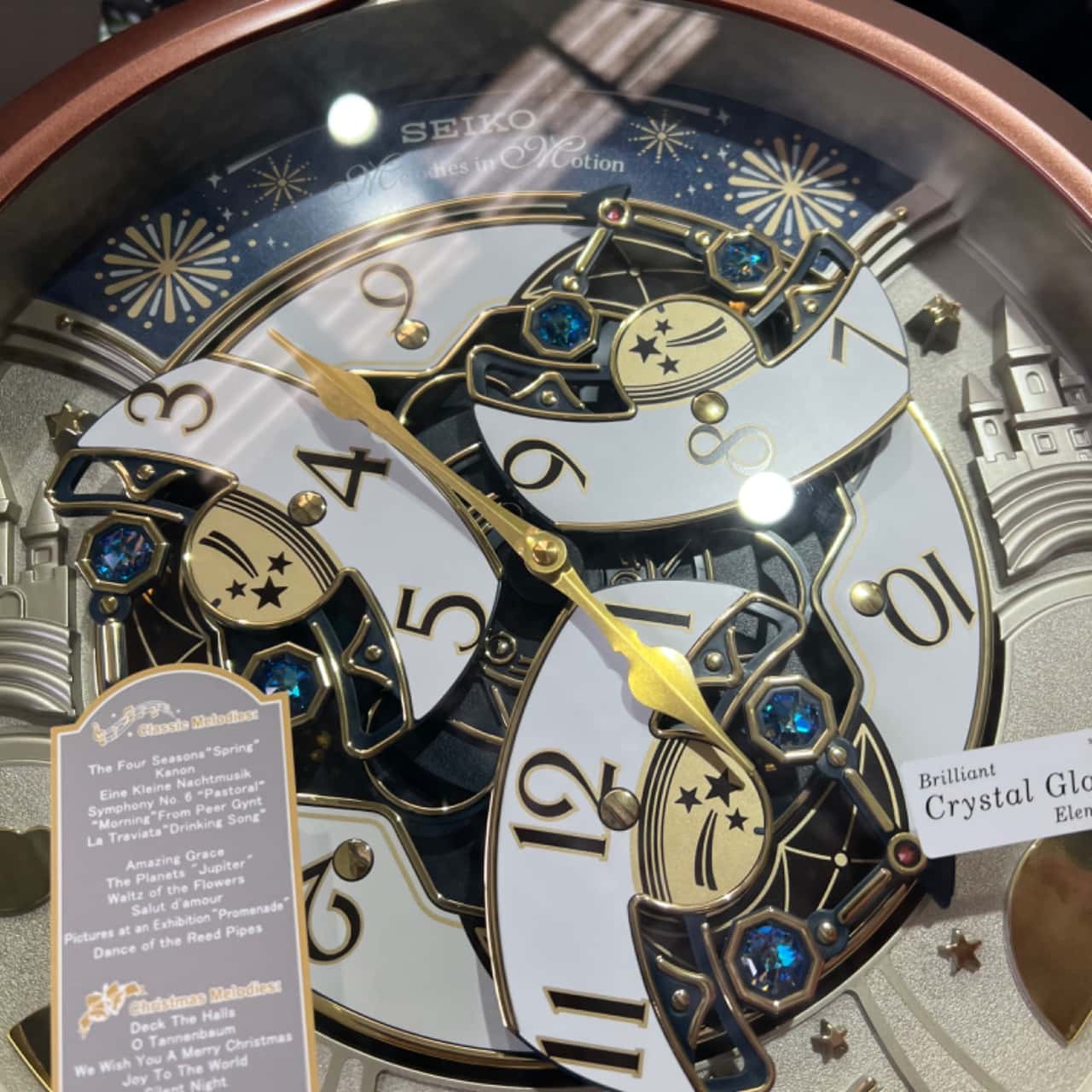 SEIKO QXM378-B Wall Clock Analog 52 Melody In Motion Song Automation ...
