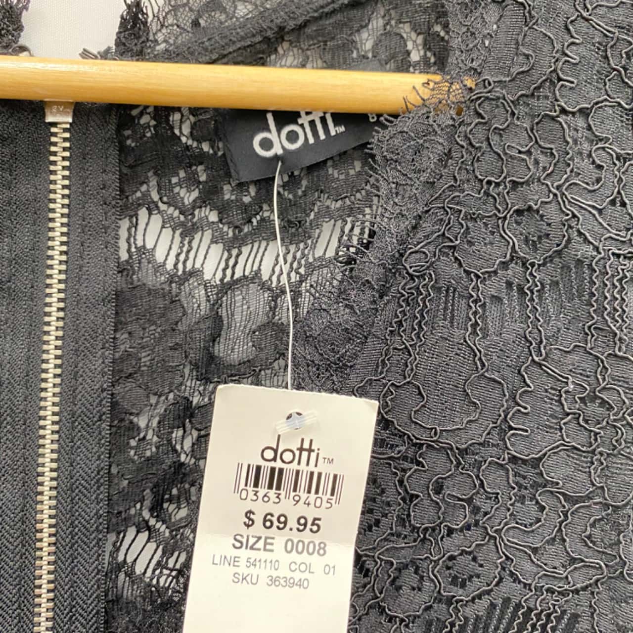 Women’s Dotti Size 8 Black Midi Dress