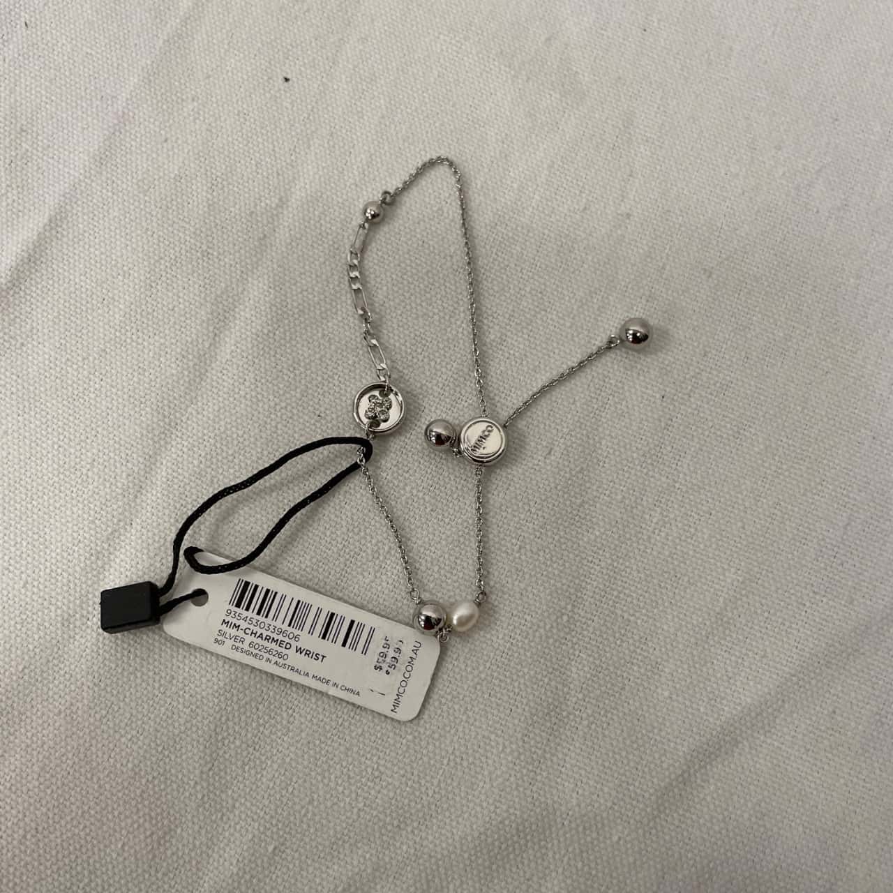 Mimco Charmed Wrist Adjustable 10cm Bracelet Silver