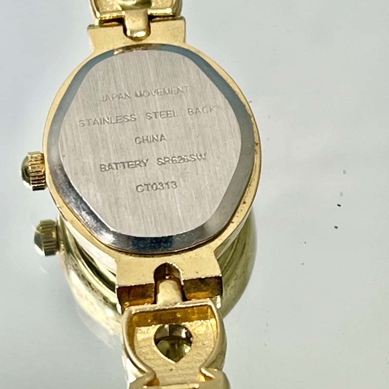 Quartz Gold Diamonte Watch & Matching Diamonte Bracelet (s)