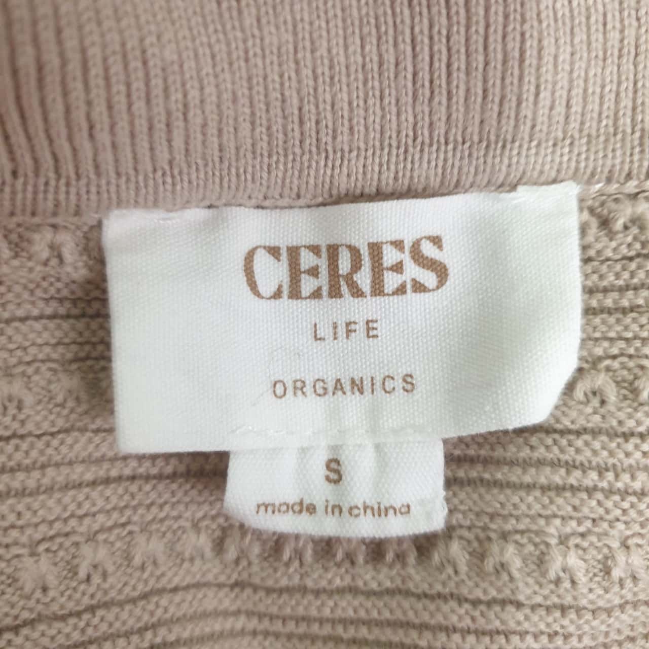 Ceres Life Half Zip Knit In Organic Cotton Size S(s)
