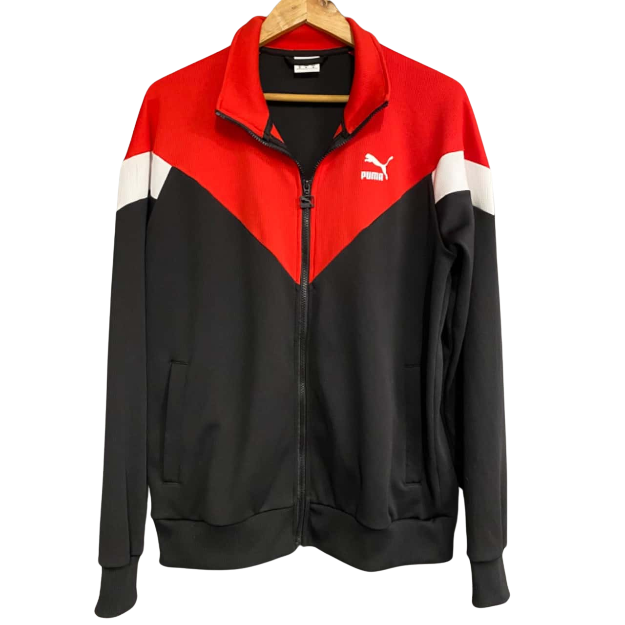 Puma Mens Size M Front Zipper Black / Red