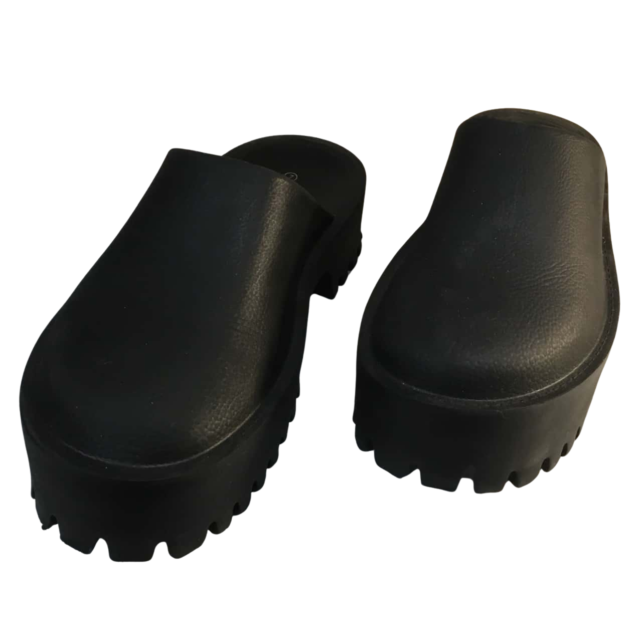 Ghanda Black Platform Clogs Size 7