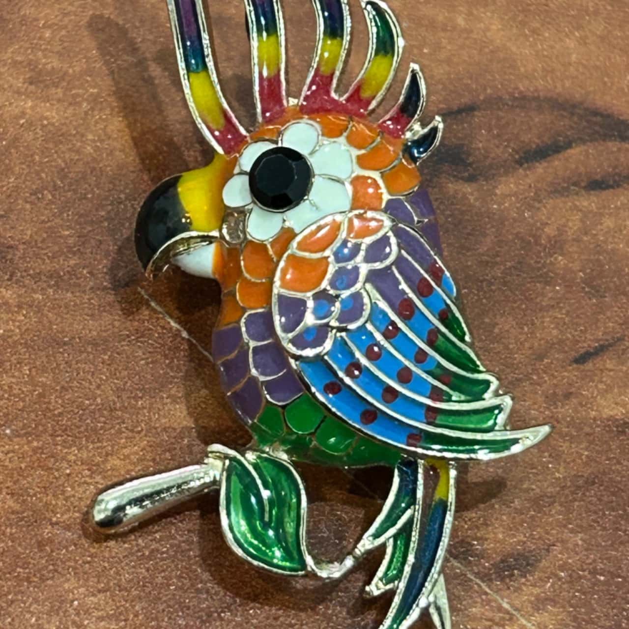 Quirky Cute Parrot Brooch Multicoloured