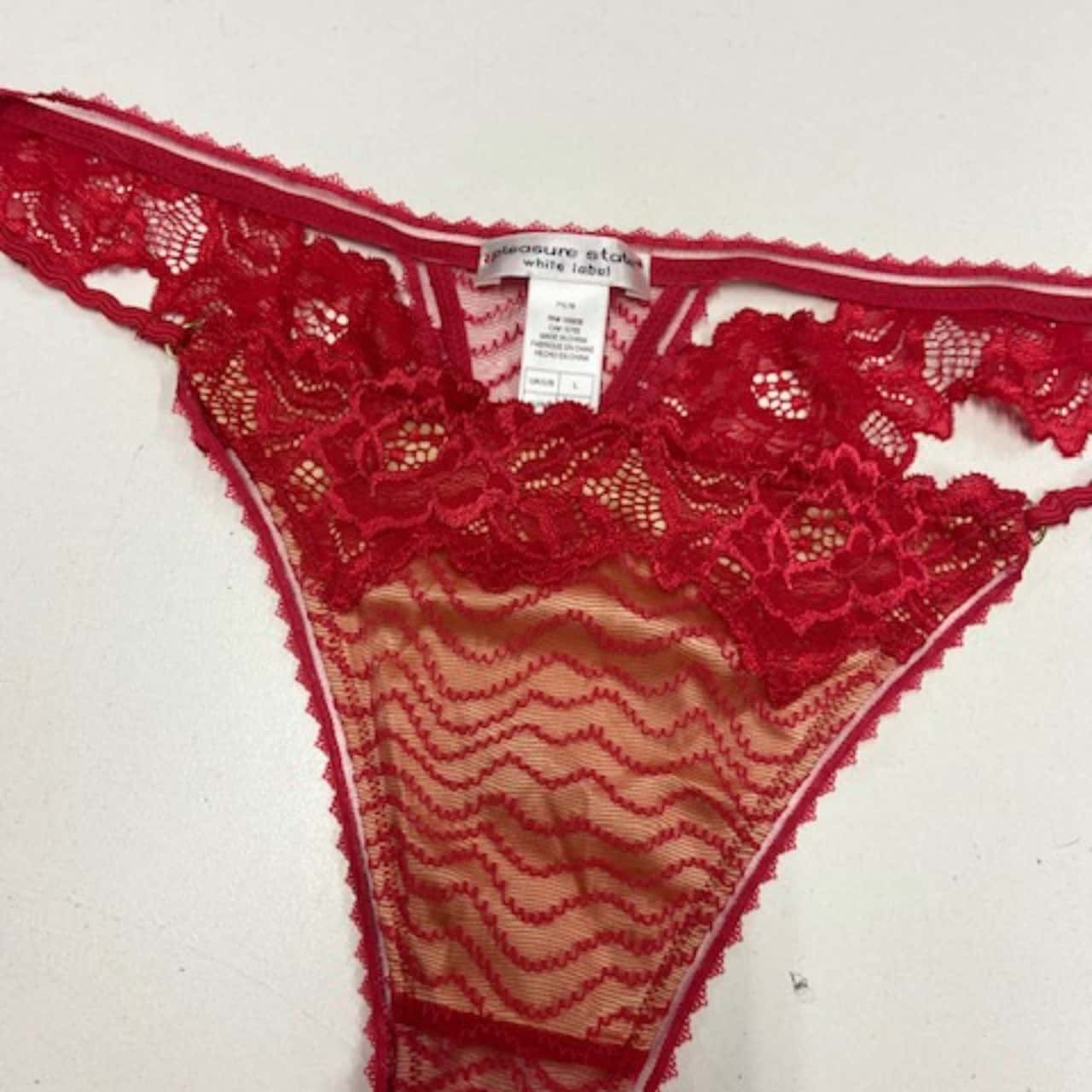 Pleasure State 4 Piece Lace Lingerie Set Size L 14/DD Red (s)