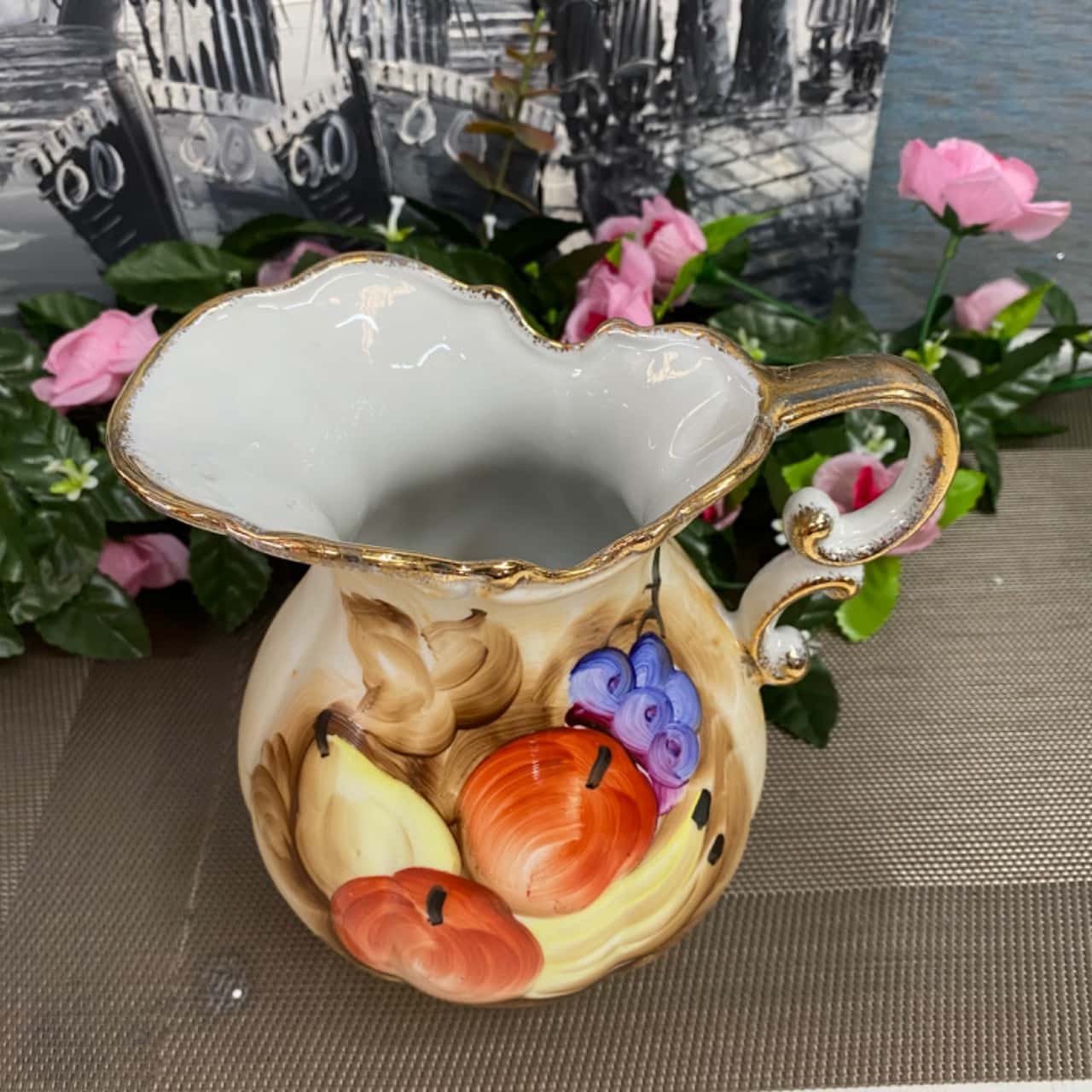 Vintage Japanese Hand painted Fruit Pitcher(s)