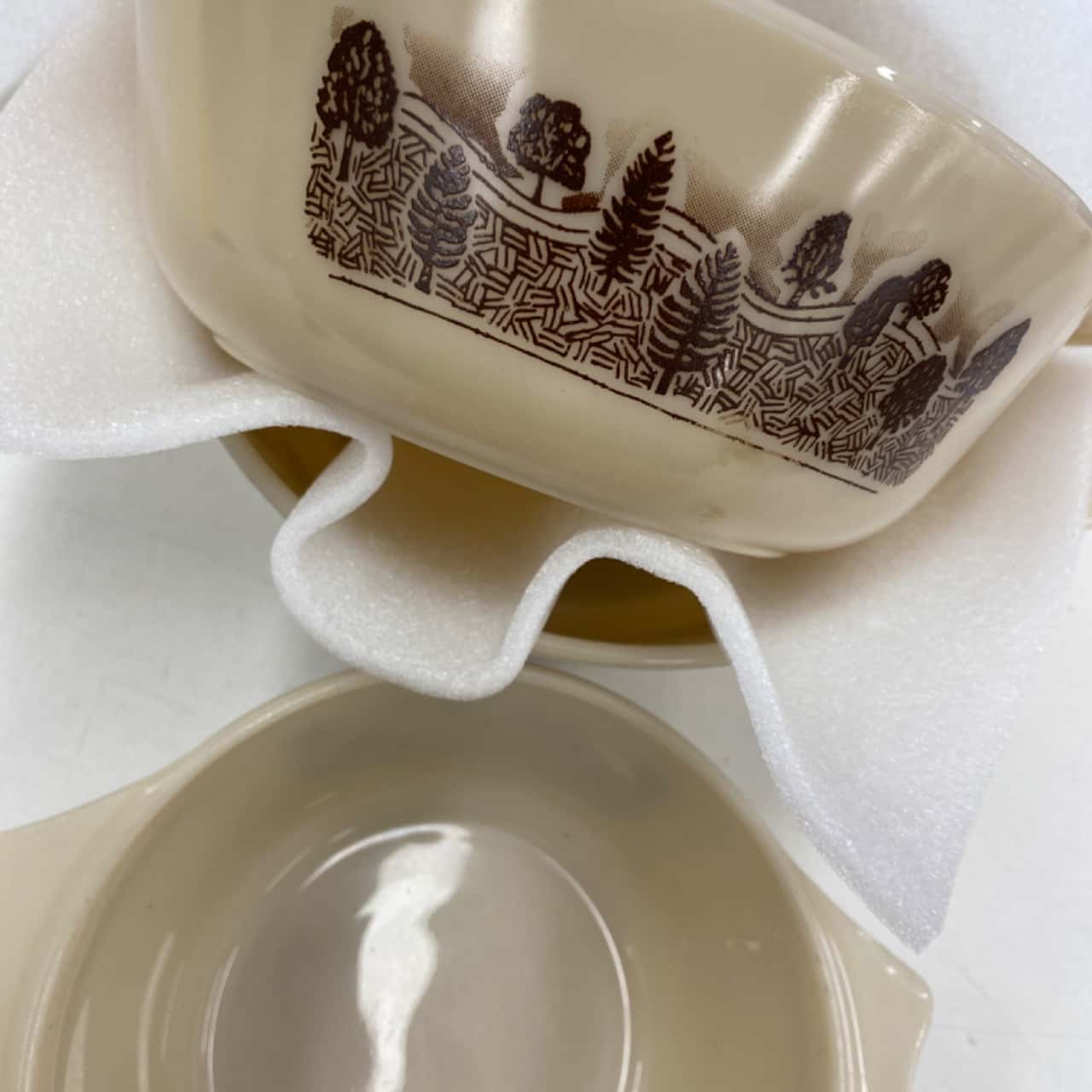 Vintage 1970’s Pyrex Set of 3 mixing bowls ( rustic trees, Forest ...