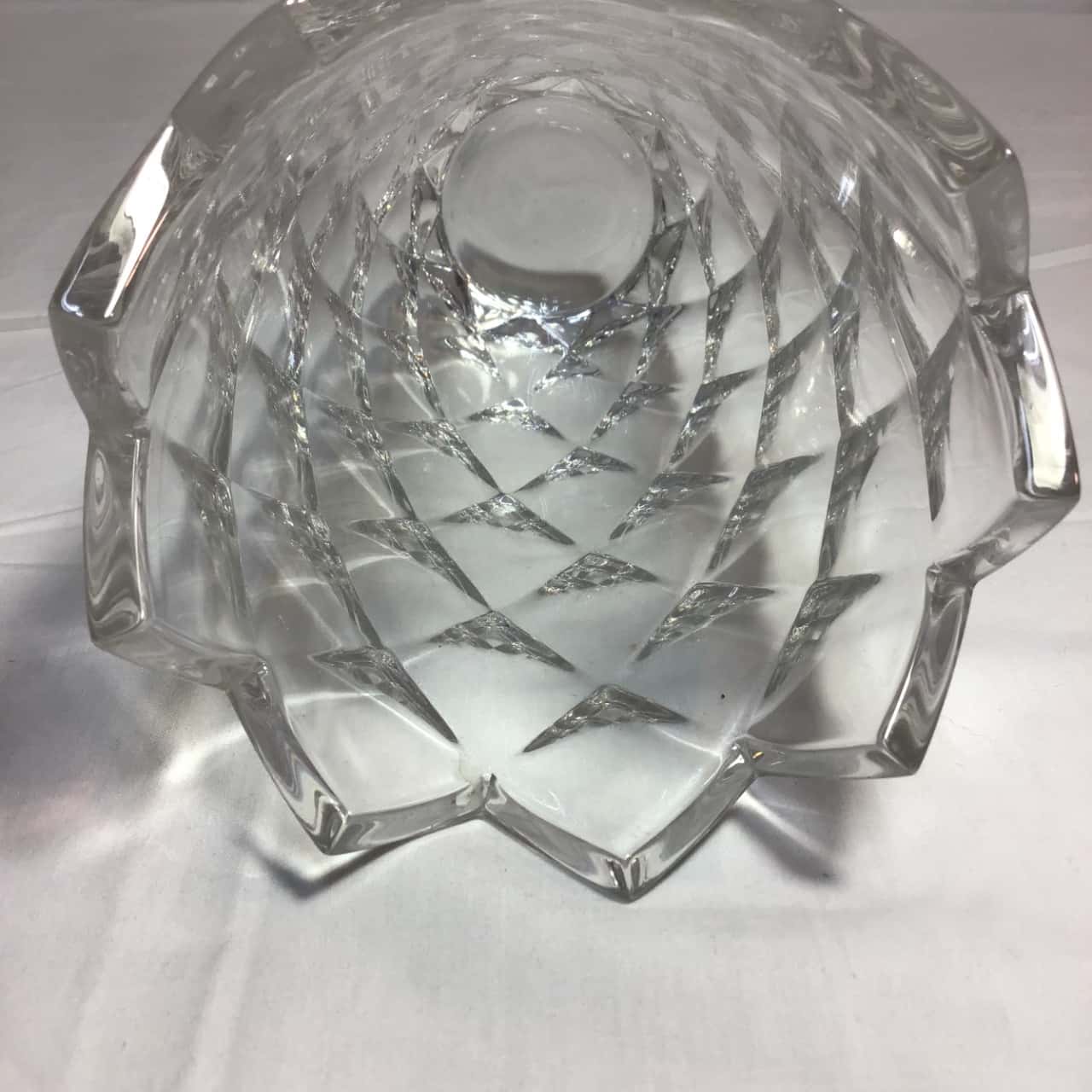 Mikasa Heavy Crystal Vase with Diamond Pattern
