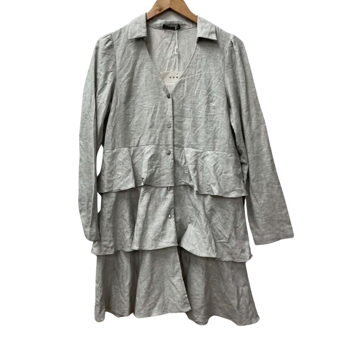 BNWT Sample Rosebullet Womens Grey Ruffle Dress