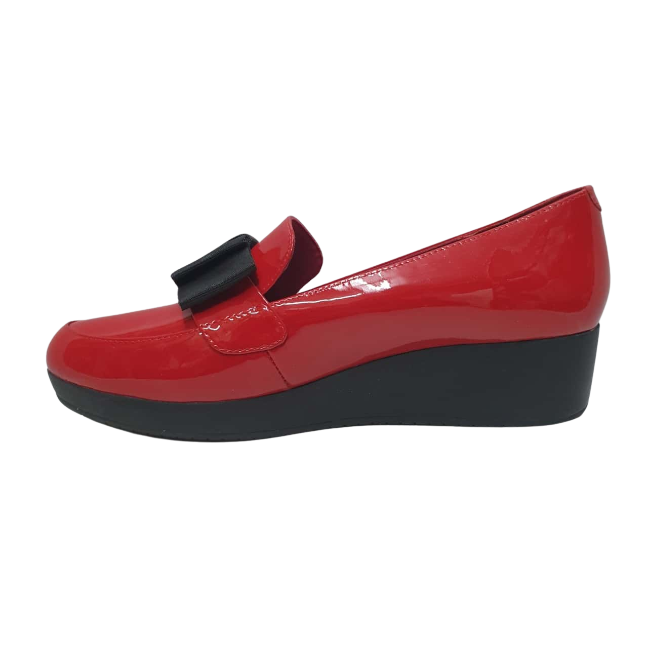 ZiZi By FLORSHEIM Size 41 Patent Red Leather Wedge Heel Shoes