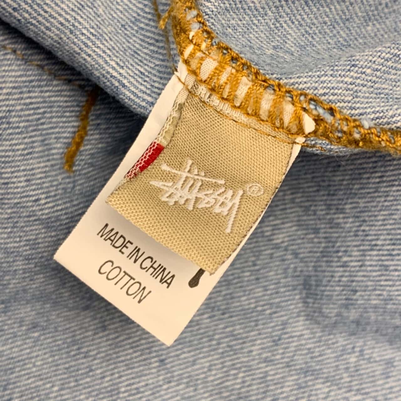 Stussy Mens Size M Eight Ball Denim Jacket Black / Blue / Grey (s)