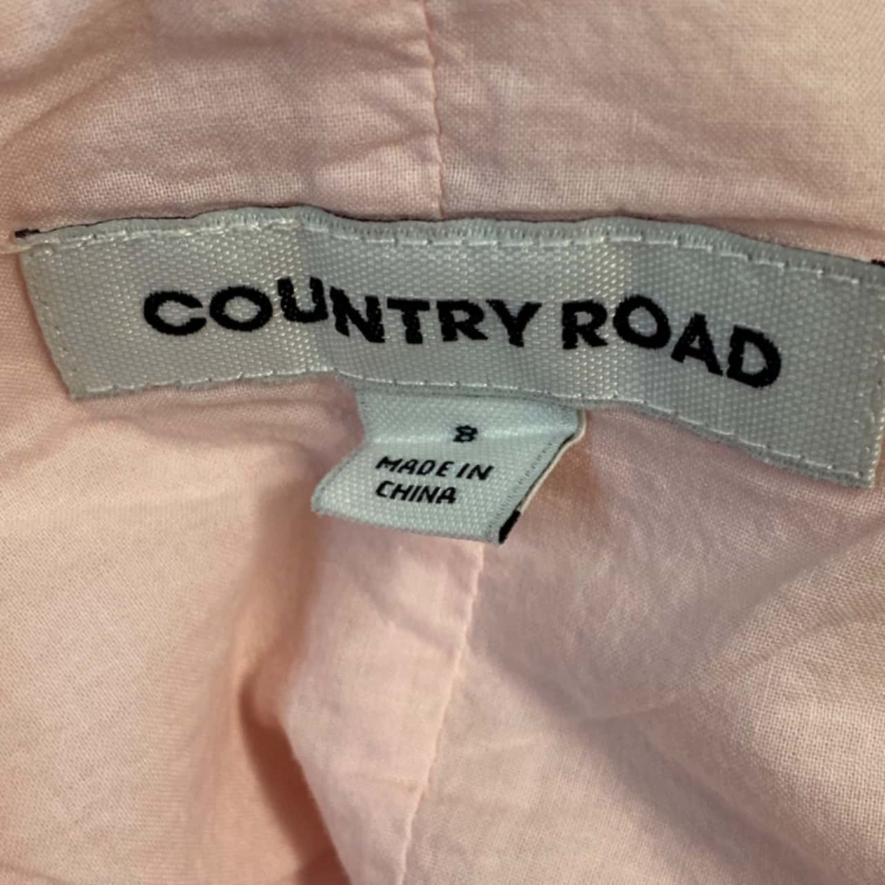Country Road Womens Size 8 Shoestring Strap Pink Linen (s)