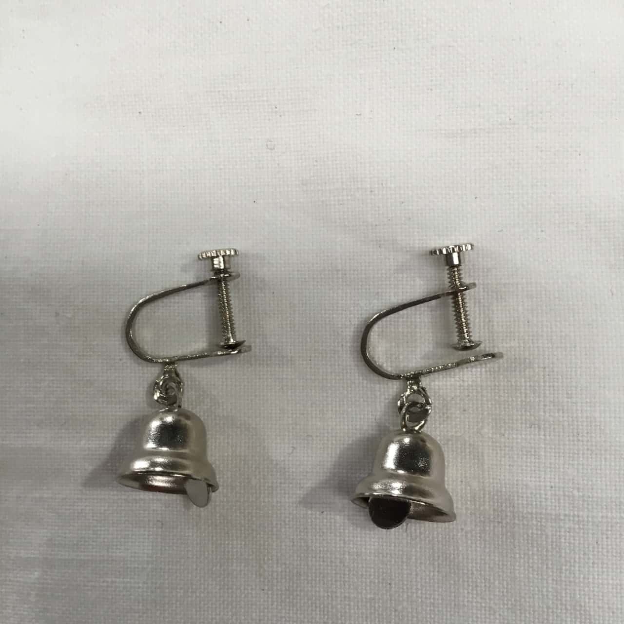 Womens Silver Bell Earrings