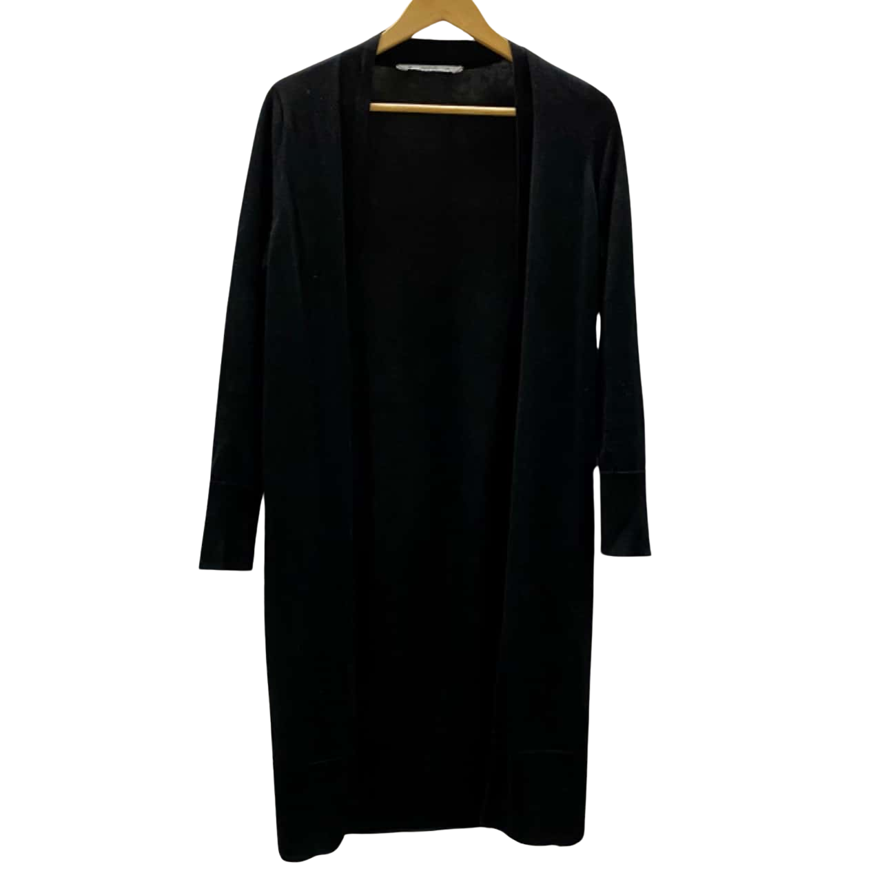 Australian Traceable MERINO WOOL Size XS Long Open Black Cardigan (s)