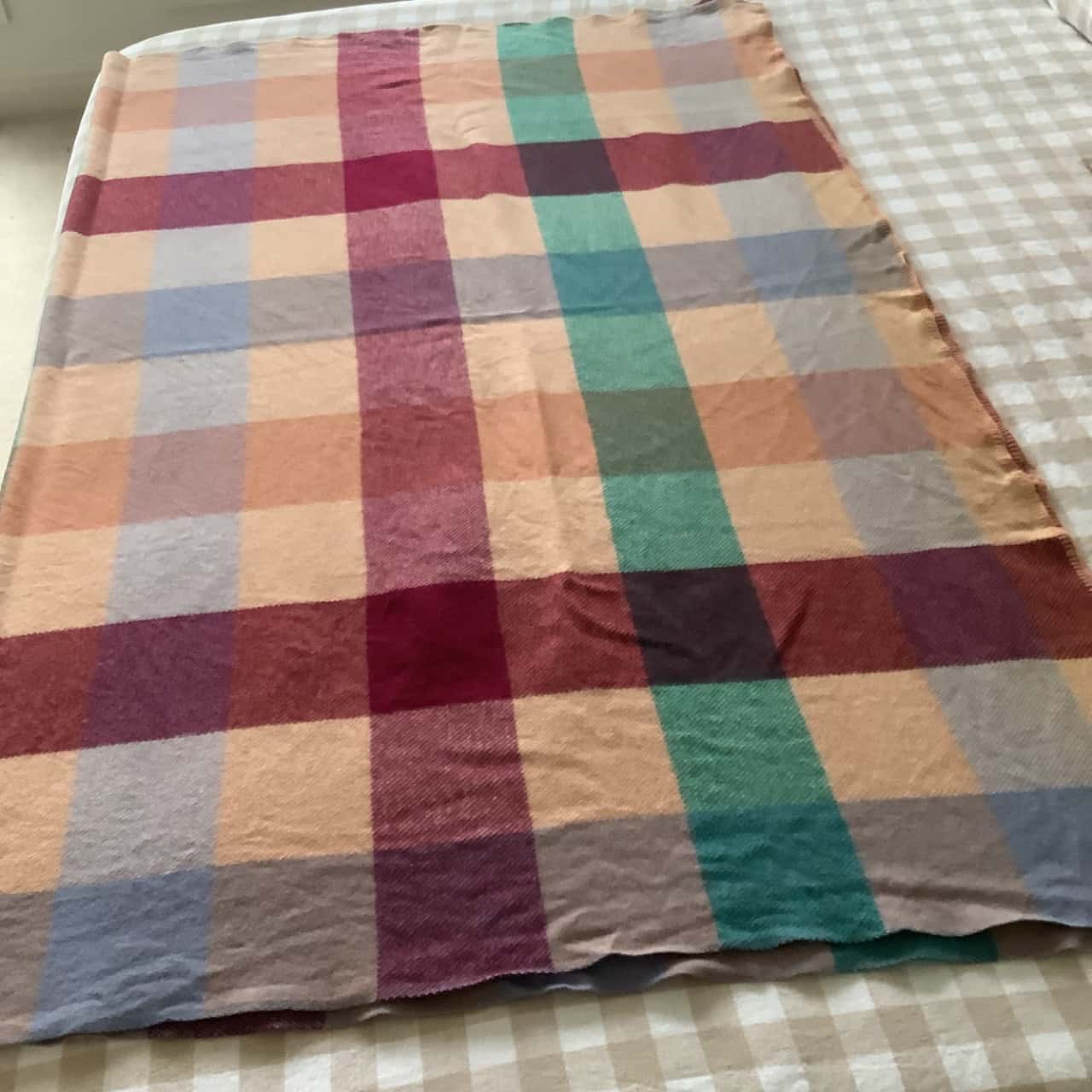 Lincot Linen Pure Wool Vintage Blanket. Single