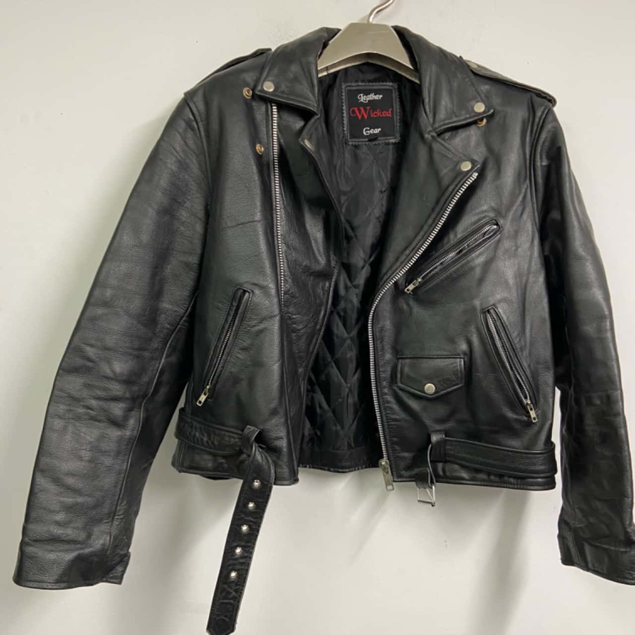 Leather Wicked Gear Unisex Size L Biker Jacket / Button Up / Front ...