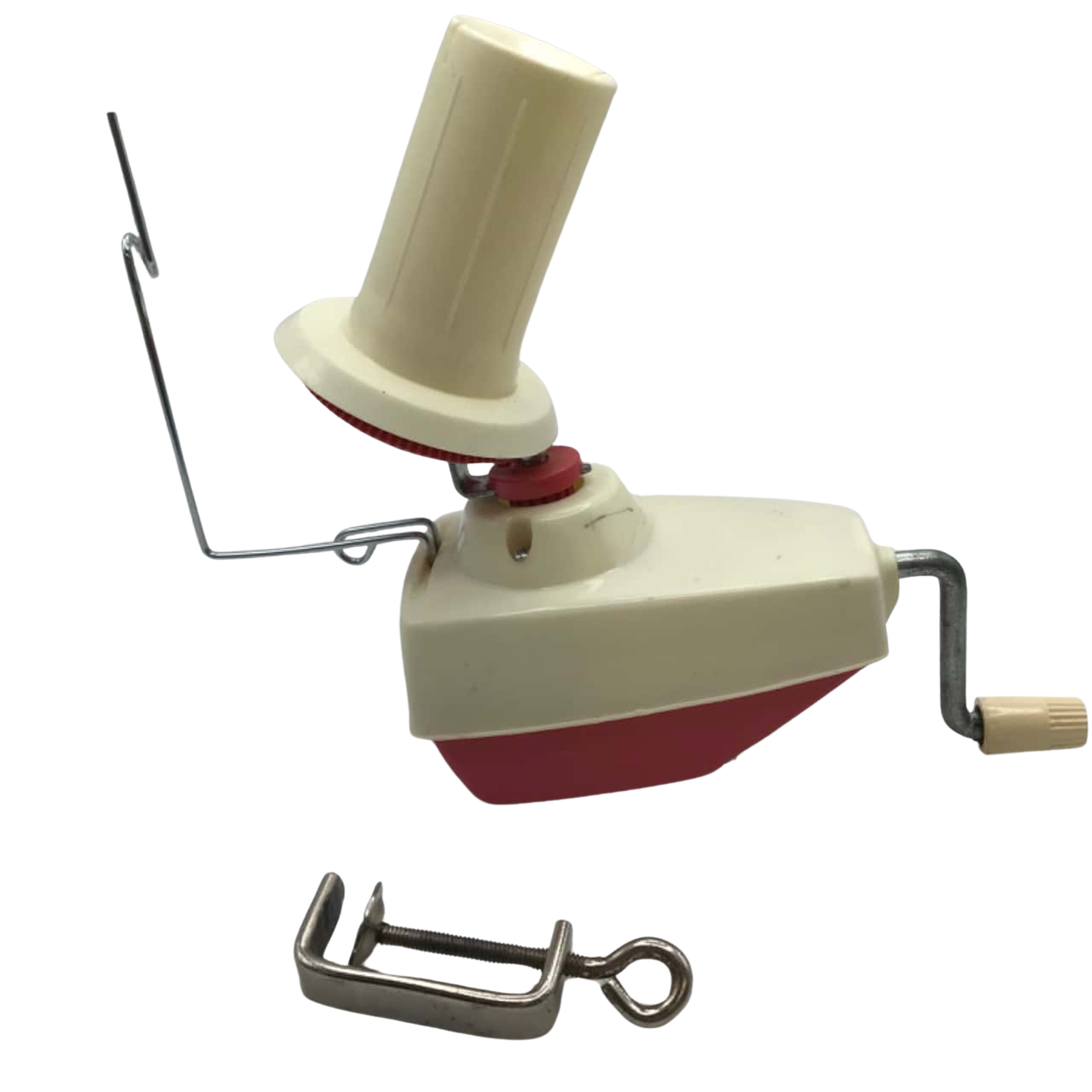 Vintage. Empisal Knitmaster Wool Ball Winder. Coral and cream. Rare ...