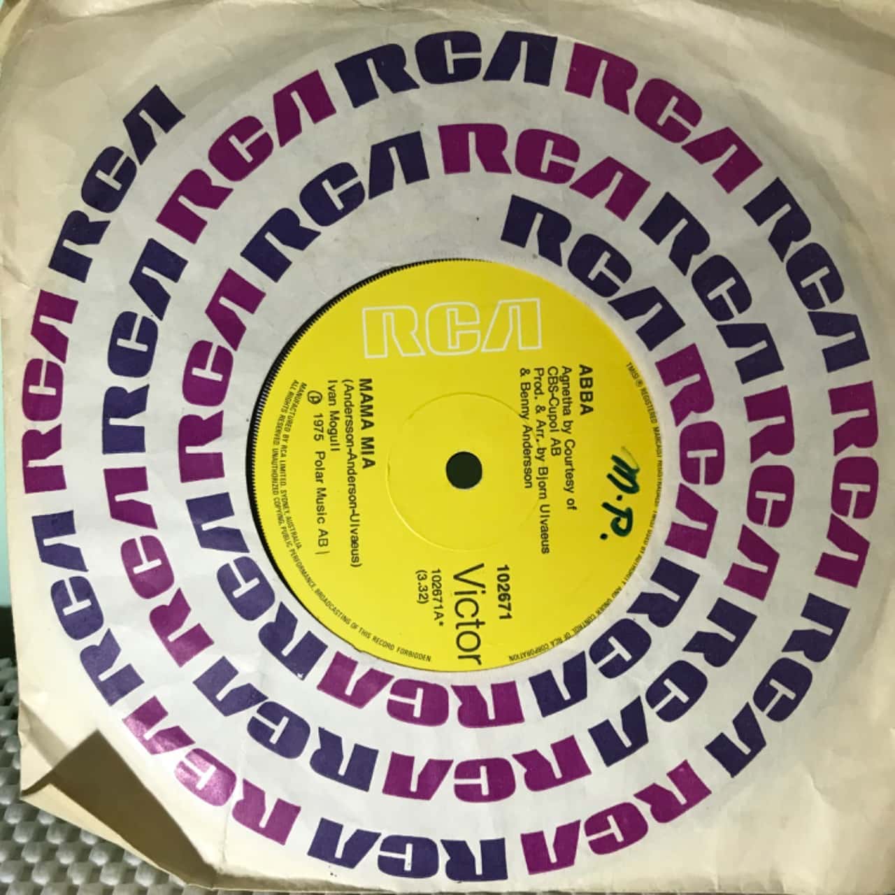 7” Abba Mama Mia / Hey Hey Helen 1975 Pop(s)