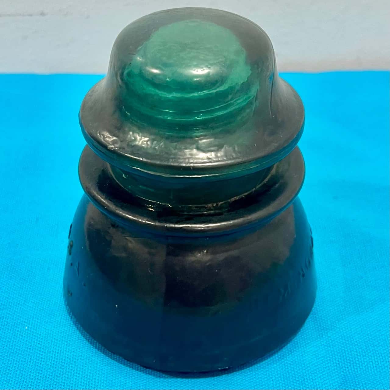 Vintage Hemmingray Blue Glass Telegraph Line Insulator x 2